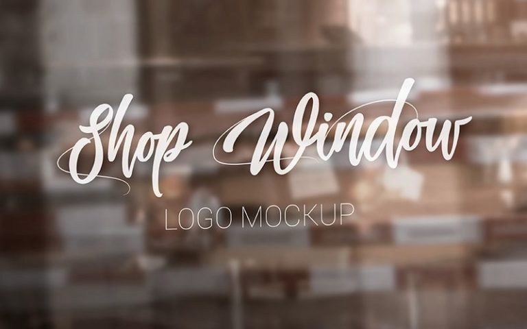 60 Premium and Free Glass Window Logo PSD MockUps - Country4k