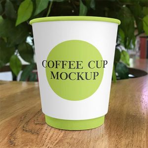 2 Free Paper Coffee Cup on Cafe Table Mockups - Country4k