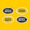 Oval Stickers Mockup Set - Country4k