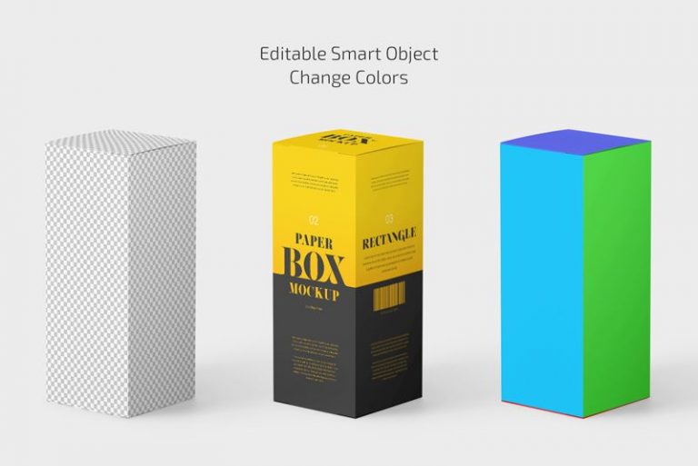 Long Rectangle Box Packaging Mockup Set - Country4k
