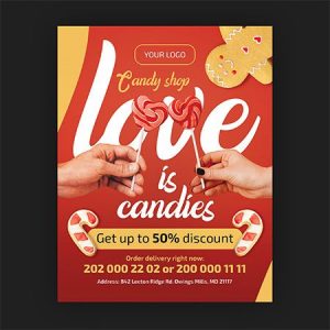 Free Candy Shop Flyer PSD Template - Country4k