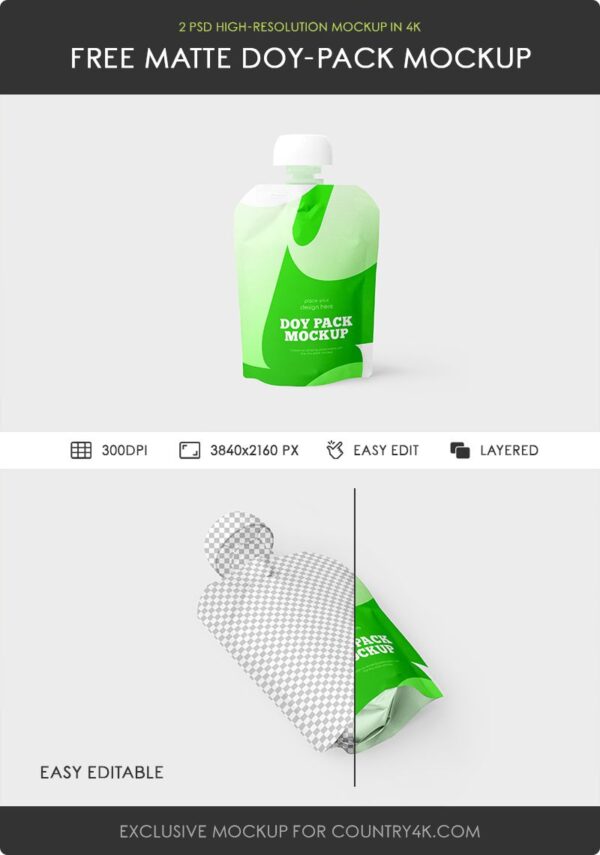 Doy-Pack - 2 Free Mockups PSD - Country4k