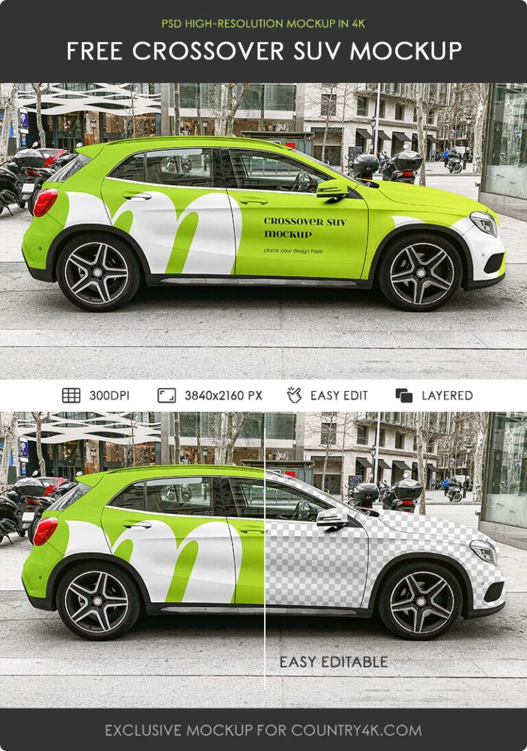 Crossover SUV - Free Mockup PSD - Country4k