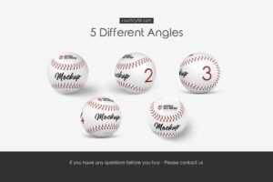 Baseball Ball Mockup Set - Country4k
