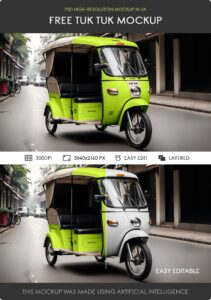 Free Tuk Tuk Mockup - Country4k
