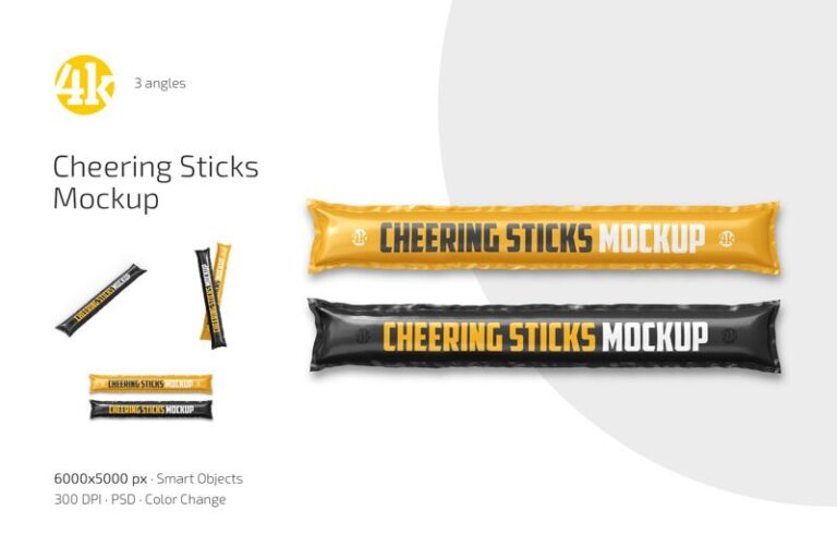 Cheering Sticks Mockup Set - Country4k
