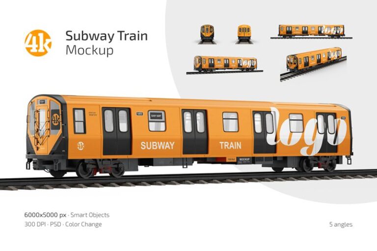 Subway Train Mockup Set - Country4k