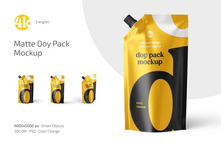 Matte Doy Pack Mockup Set - Country4k
