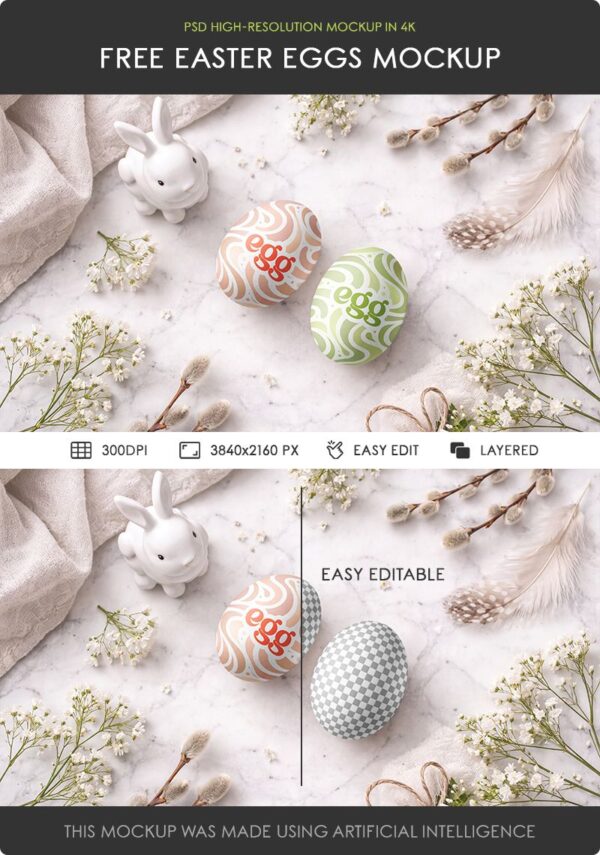 Free Easter Eggs Mockup - Country4k